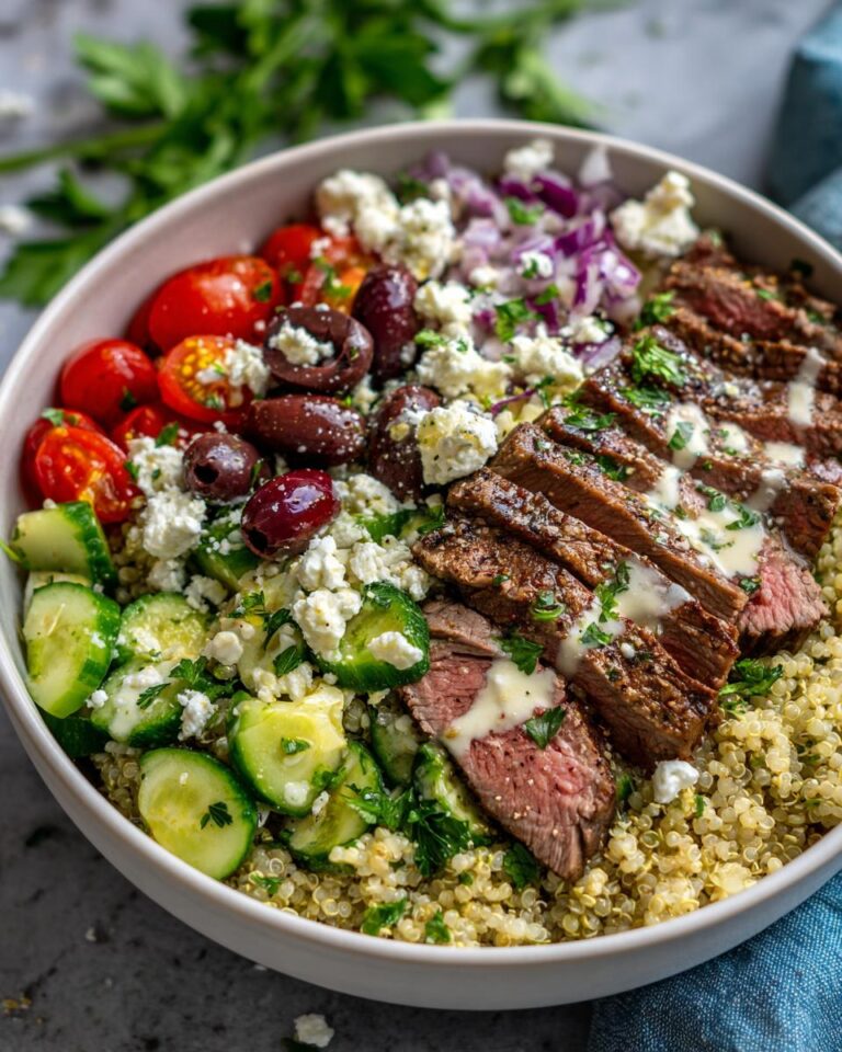 Amazing Mediterranean Steak Bowl: 10 Minutes